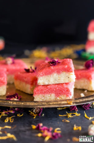 Rose Cardamom Burfi - Cook With Manali