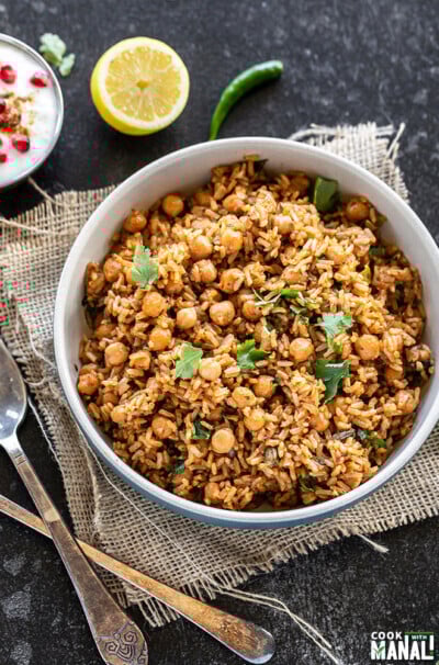 Instant Pot Brown Rice Chana Pulao - Cook With Manali