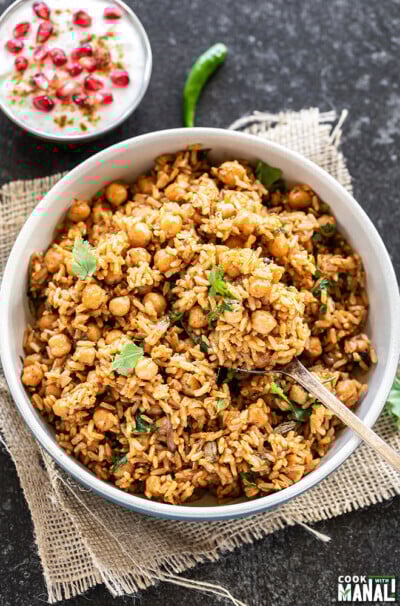 Instant Pot Brown Rice Chana Pulao - Cook With Manali