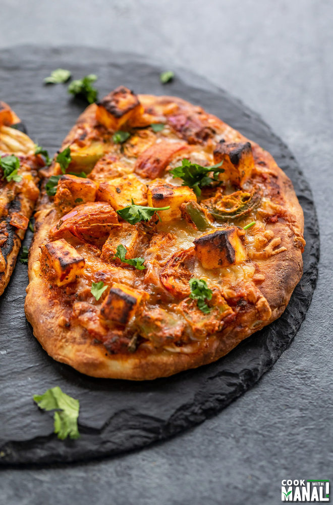 Paneer Tikka Naan Pizza - Cook With Manali