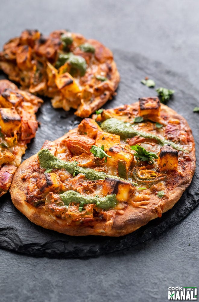 Paneer Tikka Naan Pizza - Cook With Manali
