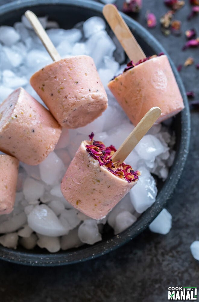 Rose Kulfi - Cook With Manali