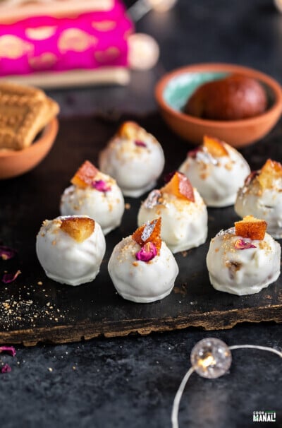 Gulab Jamun Cheesecake Truffles - Cook With Manali