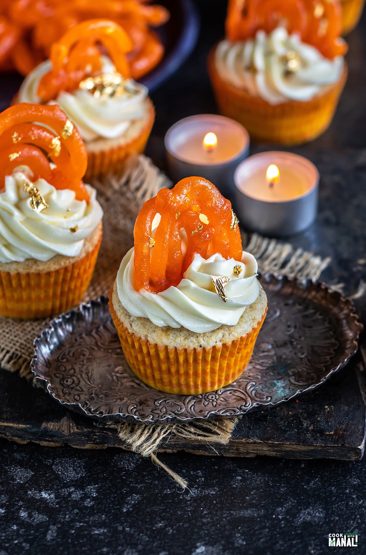 Rabdi Jalebi Cupcakes - Cook With Manali