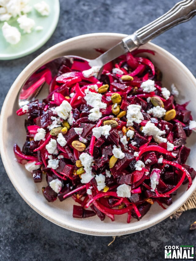 Roasted Beets with Pistachios & Goat Cheese Story - Cook With Manali