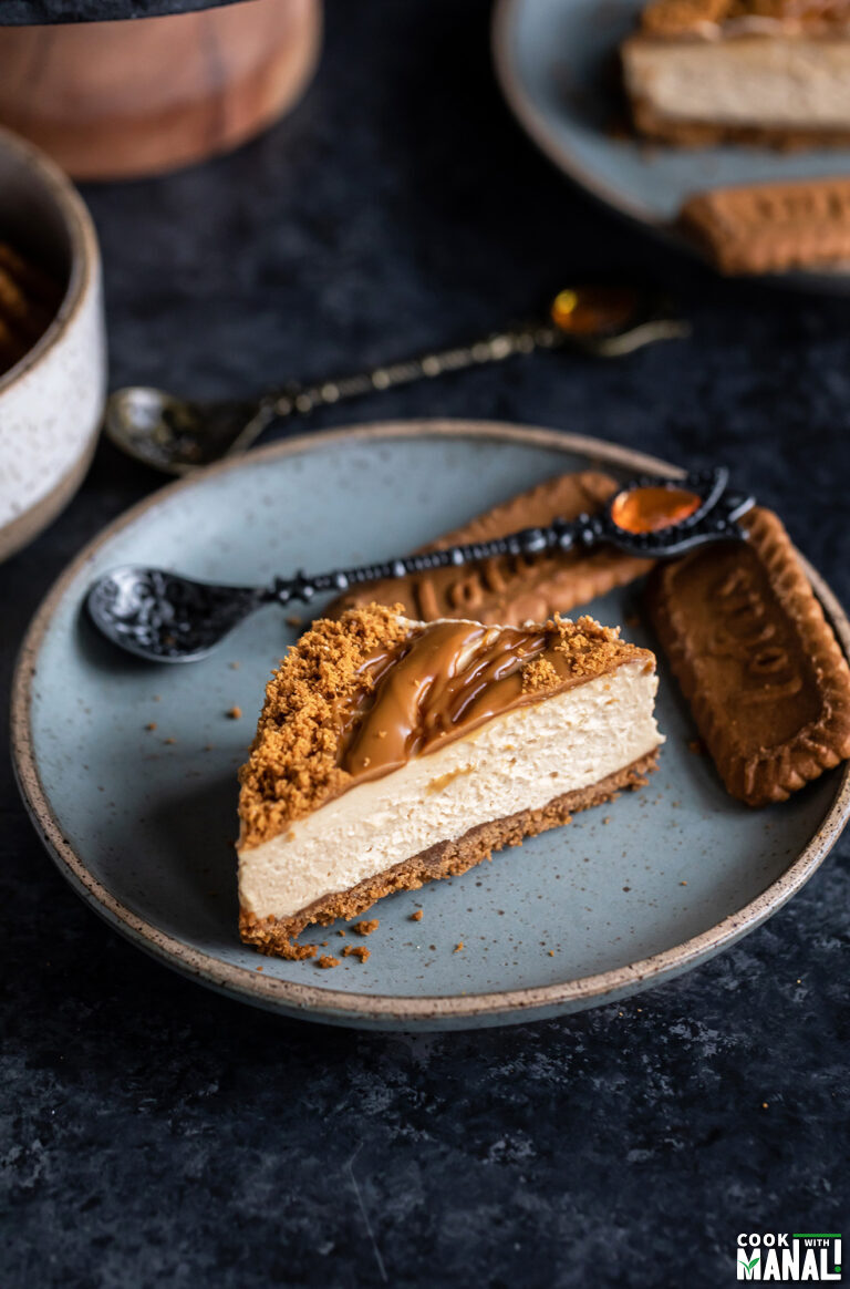 No-Bake Biscoff Cheesecake - Cook With Manali