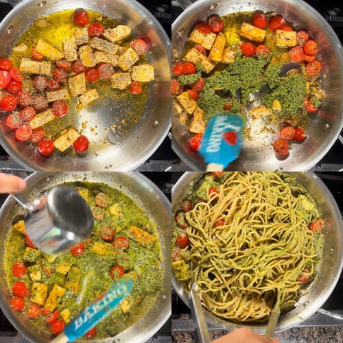 Paneer Pesto Pasta with Cherry Tomatoes - Cook With Manali