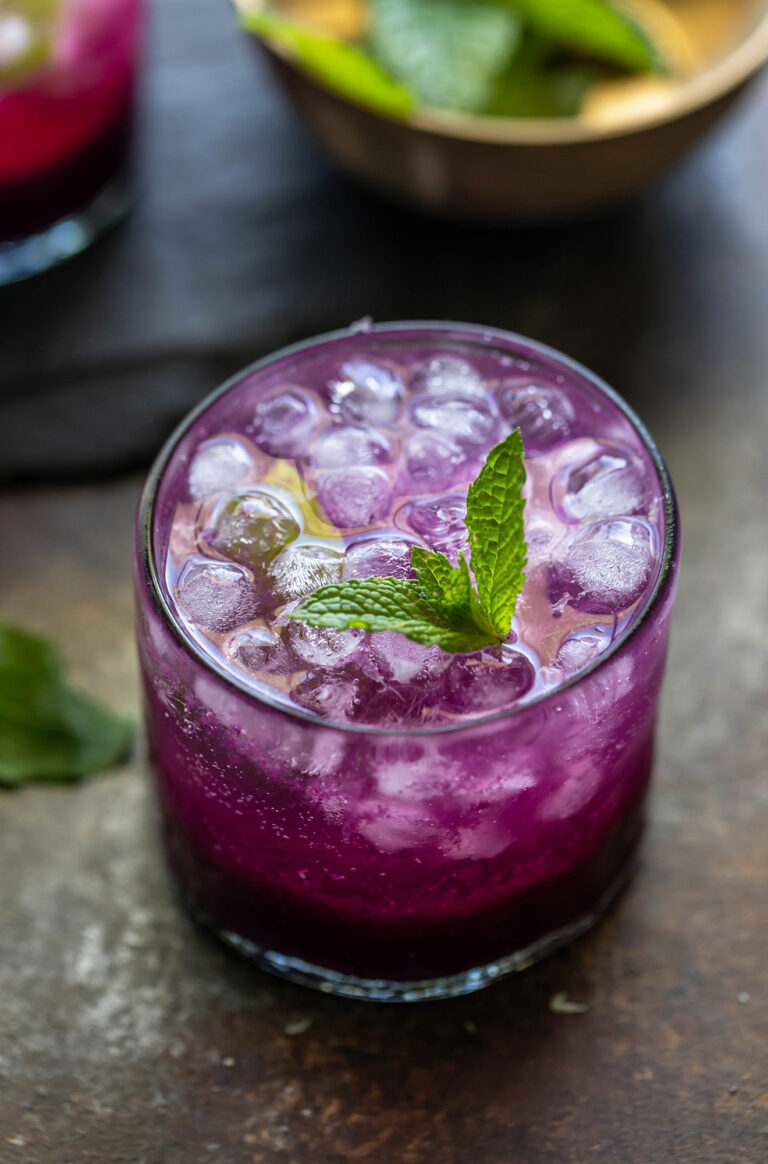 Jamun Basil Fizz Mocktail - Cook With Manali